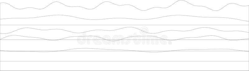 Abstract Waveforms and Line Patterns on White Background Stock ...