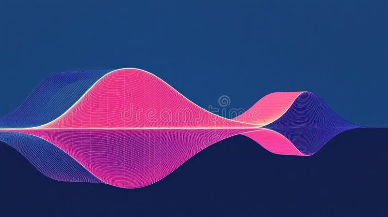 Abstract Waveforms in Vibrant Colors Against a Dark Background ...