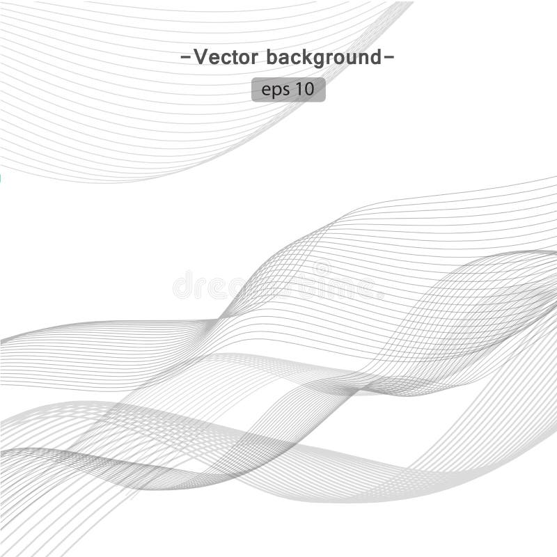 Abstract Waves, Grey Lines on White Background Stock Vector ...