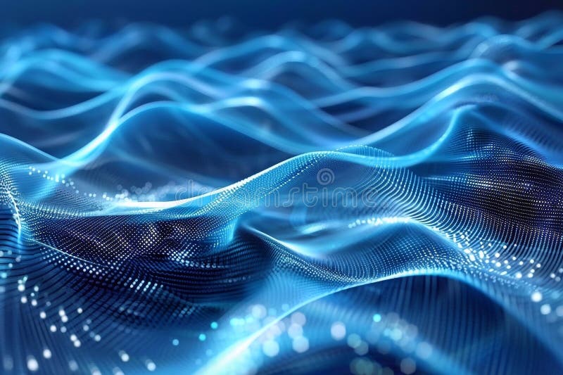 Abstract Waves Background Flowing and Moving in a Digital Space Stock ...