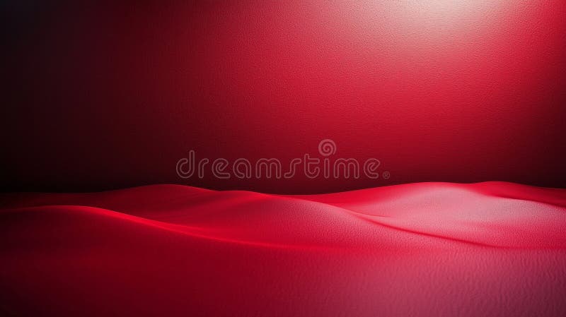 Abstract Waves Background in Red Colors with a Spotlight Shining on the ...