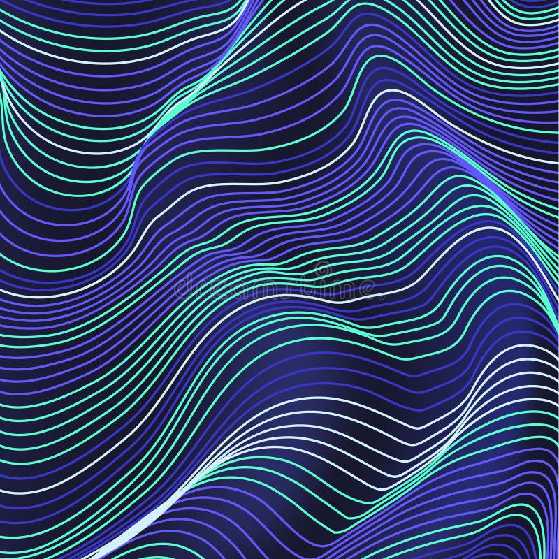 Abstract Waves Background, Textile Texture, Square Composition. Stock ...
