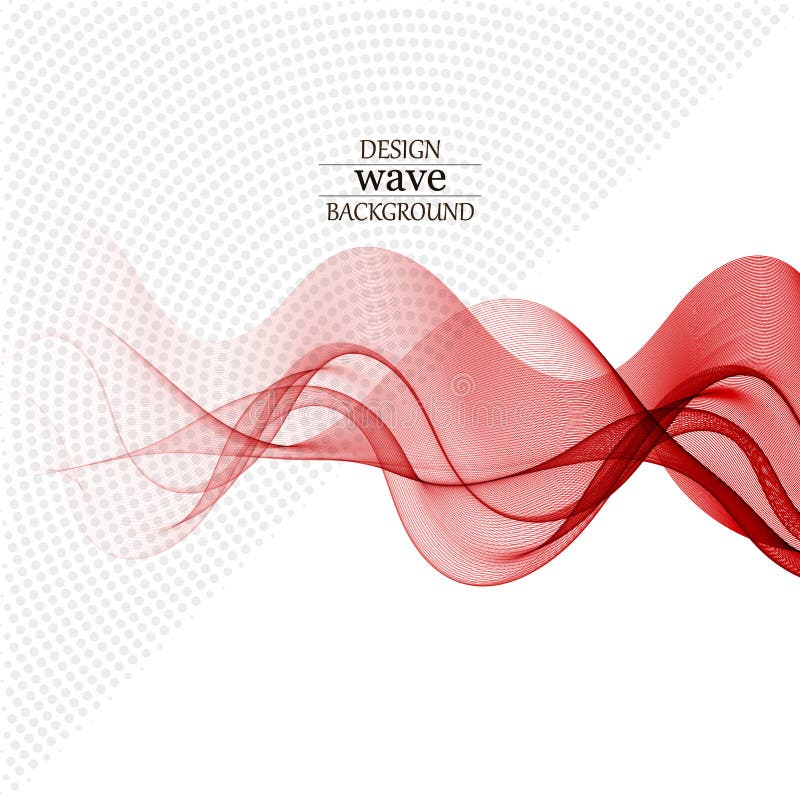 Abstract Background of Red Smooth Transparent Wave Lines, Design ...