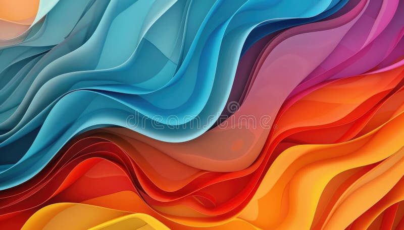 Abstract Waves of Color Blend Beautifully in Gradient Pattern Across ...