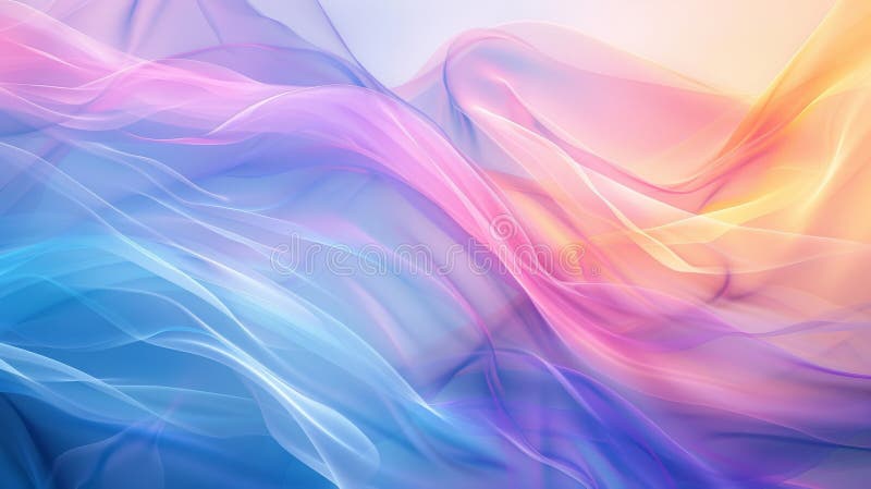 Abstract Waves of Color Blending in a Fluid Dance Stock Illustration ...