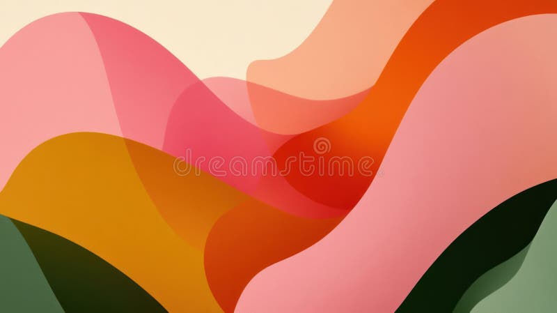 Abstract Waves of Color Create a Soothing, Modern Aesthetic Stock ...