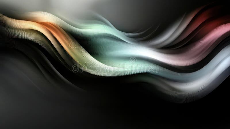 Abstract Waves of Color Flowing Against a Dark Background, Creating a ...