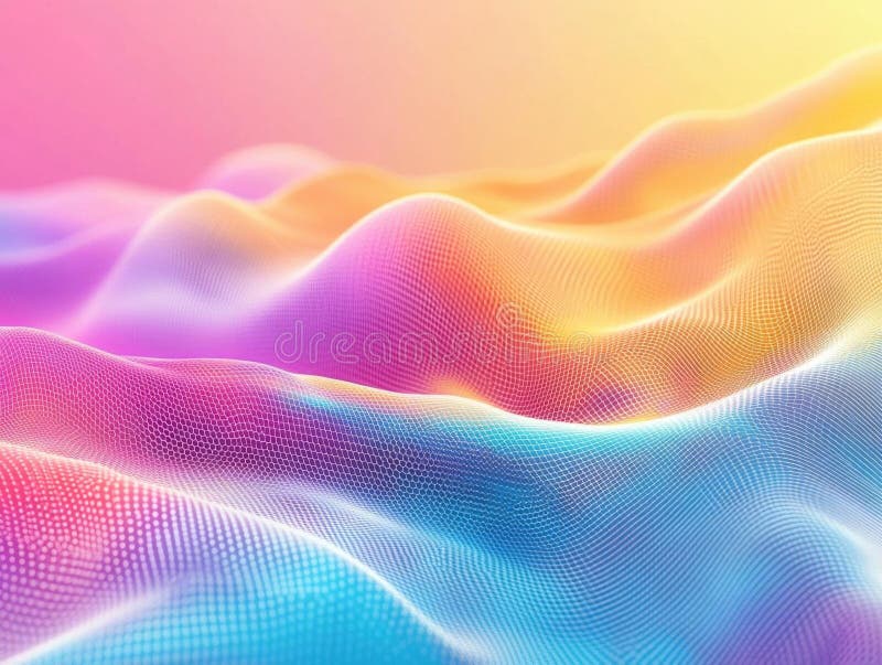 Abstract Waves of Color with a Grid Pattern - a Modern Visual Art ...