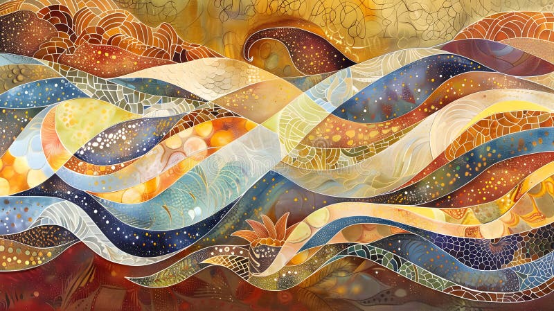 Abstract Waves of Color and Patterns Create a Vibrant, Flowing Visual ...