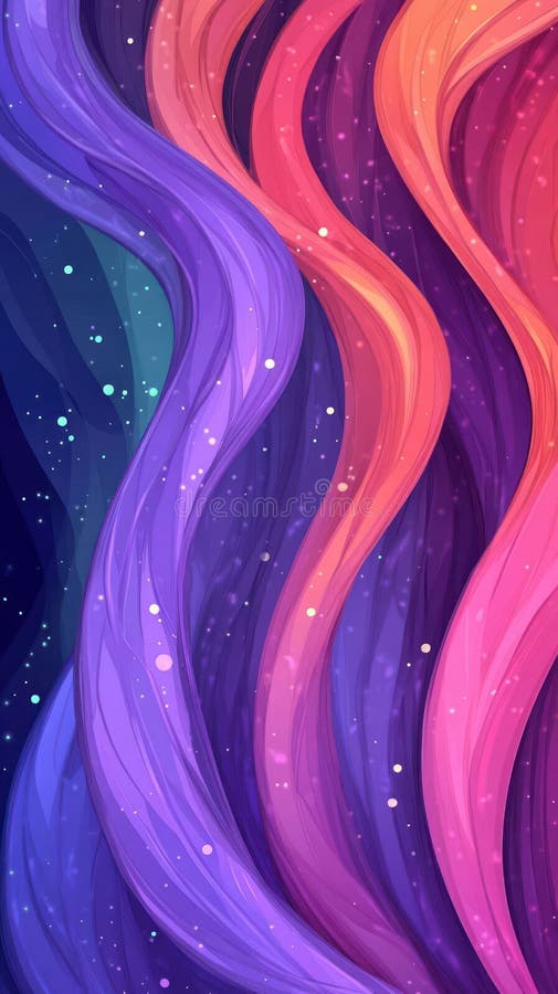 Abstract Waves of Color in Rich Gradients with a Touch of Sparkle Stock ...