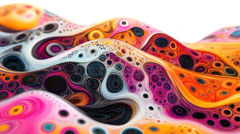 Abstract Waves of Color with Vibrant Patterns and Textures Stock ...