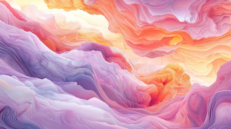 Abstract Waves of Colorful Fluid Patterns Stock Illustration ...