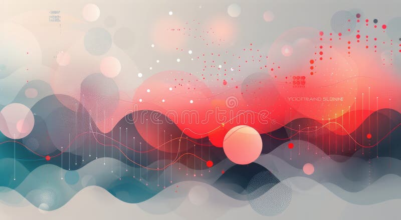 Abstract Waves of Colorful Graphs and Shapes in Digital Art Display ...