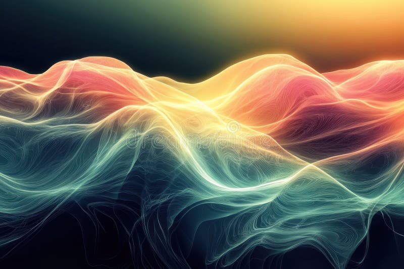 Abstract Waves of Colorful Light with Soft Gradients Under a Glowing ...
