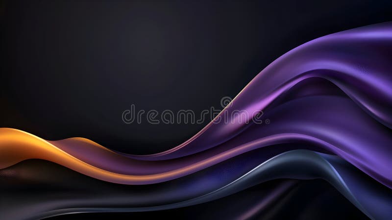 Abstract Waves of Dark, Glossy Material Flow Across the Image, Creating ...