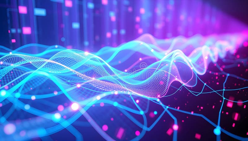 Abstract Waves of Data: a Digital Ocean of Information Stock ...