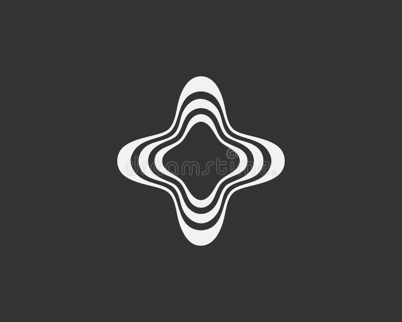 Abstract Waves, Distortion Logo Template. Creative Star, Cross, Plus ...