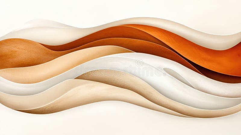 Abstract Waves of Earthy Tones in Smooth Curves and Flowing Patterns on ...