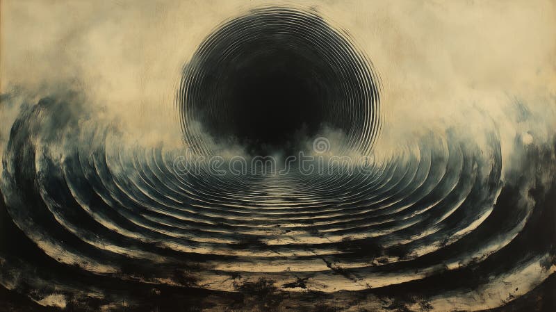 Abstract Waves Emerging from Central Vortex with Dramatic Lighting and ...