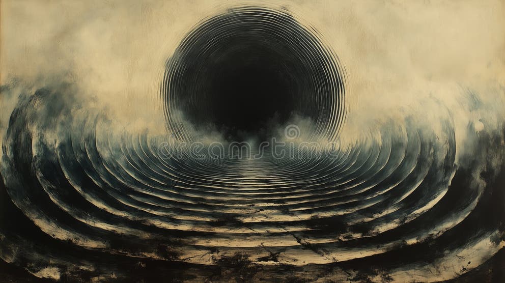 Abstract Waves Emerging from Central Vortex with Dramatic Lighting and ...