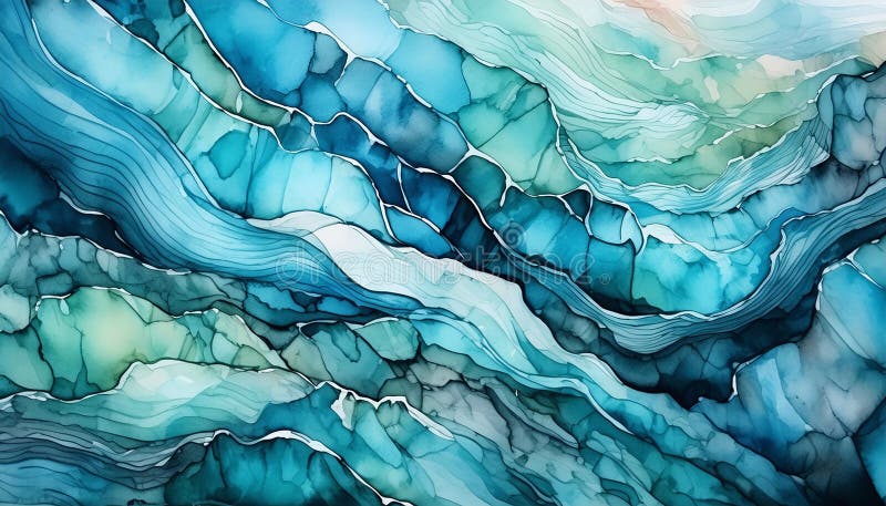 Abstract Waves Flow Dynamically, Evoking Fluidity. Generative AI Stock ...
