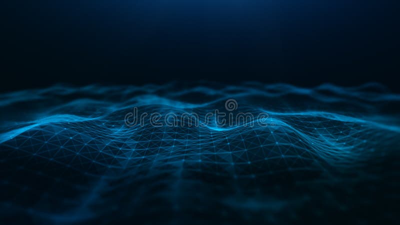 Mesh Dots Wave Technology Background Stock Vector - Illustration of ...