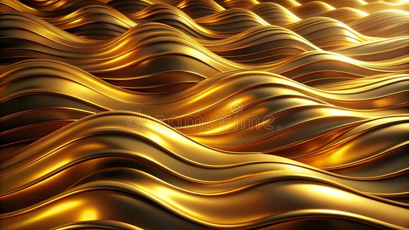 Abstract Waves in a Golden Embrace: a Visual Symphony of Color and ...