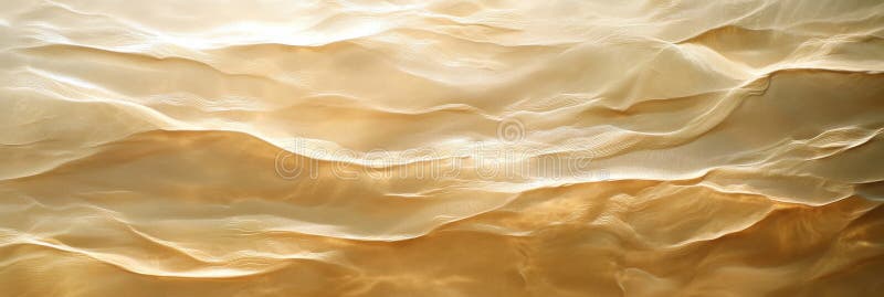 Abstract Waves of Golden Fabric Creating a Fluid and Textured Surface ...