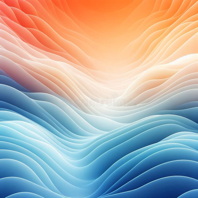 Abstract Waves of Gradient Colors - Generated by AI Stock Illustration ...