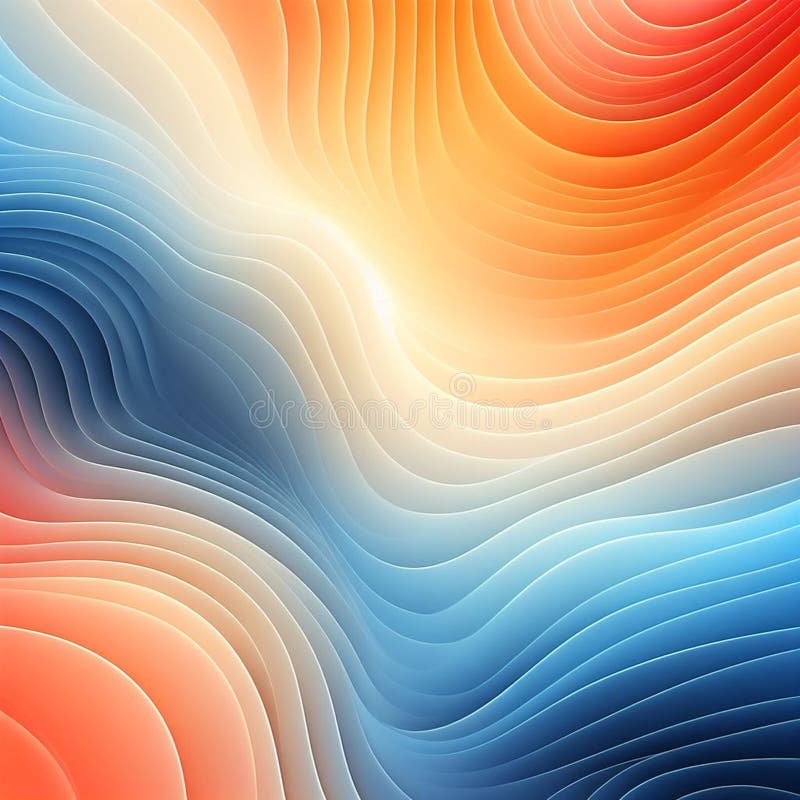 Abstract Waves of Gradient Colors - Generated by AI Stock Illustration ...