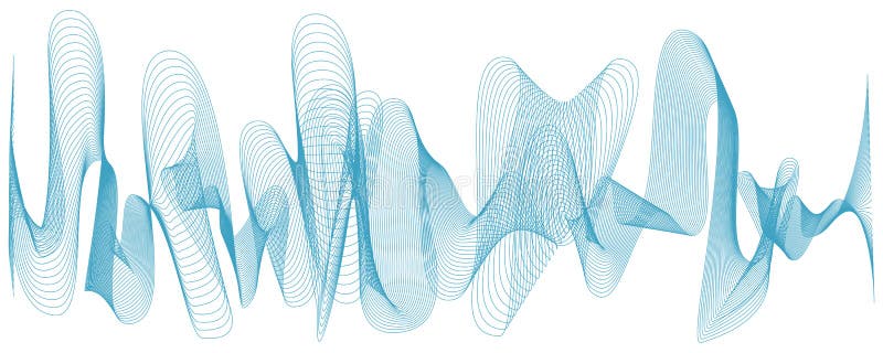 Abstract Blue Waves Graphic Line Sonic or Sound Wave Vector Image Stock ...