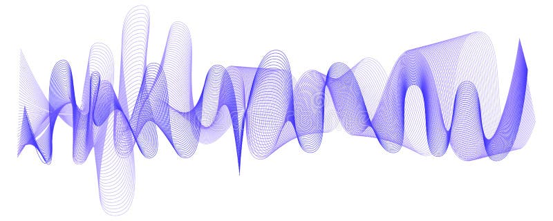 Abstract Blue Waves Graphic Line Sonic or Sound Wave Vector Image Stock ...