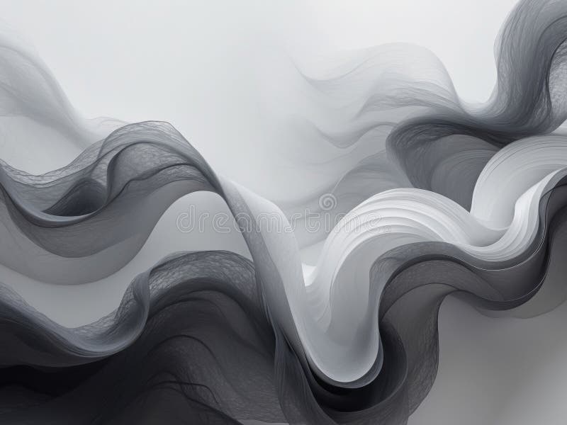 Abstract Waves in Gray and White. a Study in Form, Light, and Texture ...