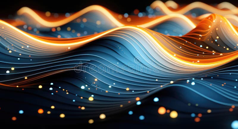 Abstract Waves of Light and Color, AI Stock Illustration - Illustration ...