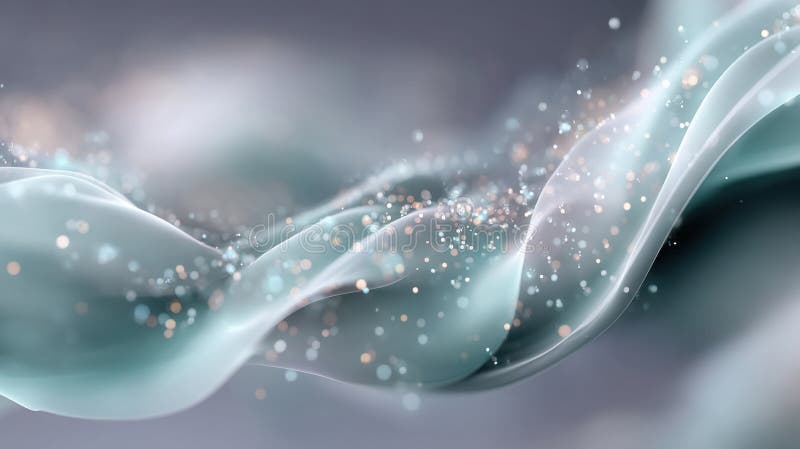 Abstract Waves of Light and Color with Sparkling Particles on a Soft ...