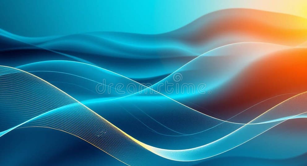 Abstract Waves of Light stock illustration. Illustration of turquoise ...