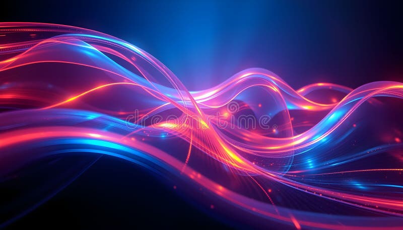 Abstract Waves of Light and Energy: a Symphony of Vibrant Hues Stock ...