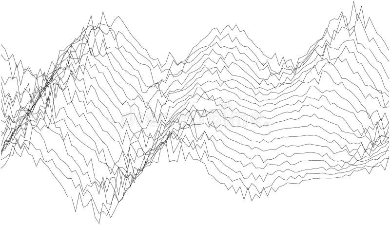 Abstract Waves Line Art in Monochrome for Modern Design Projects Stock ...