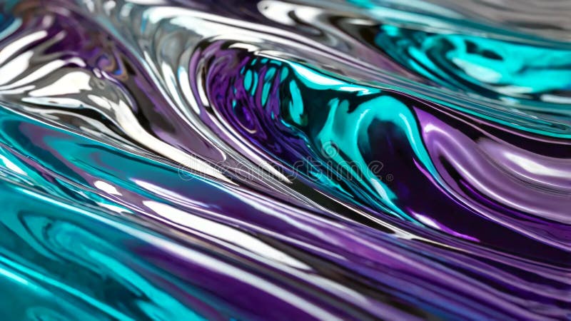 Abstract Waves of Liquid Metal, Shifting in a Gradient Stock ...