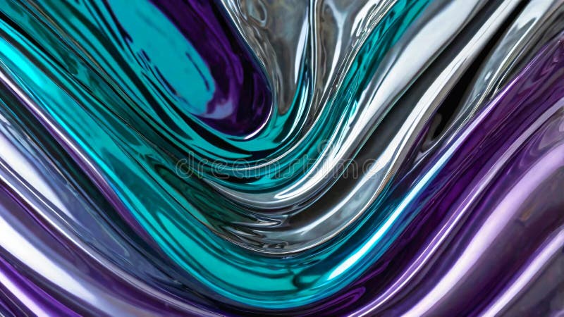 Abstract Waves of Liquid Metal, Shifting in a Gradient Stock ...