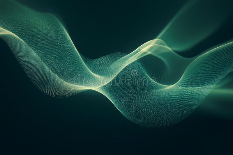 Abstract Waves with Luminous Particles Create a Captivating Digital ...