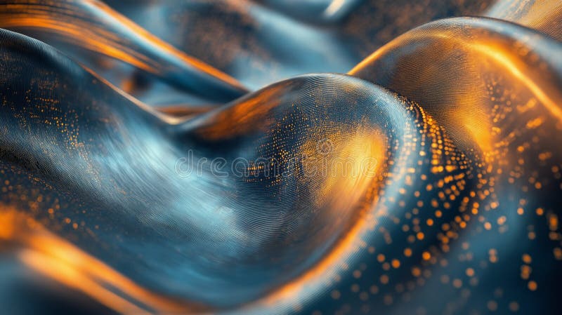 Abstract Waves of Metallic and Glass-like Textures Intertwined with ...