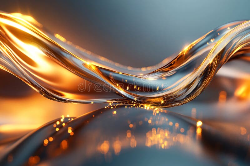 Abstract Waves of Metallic Liquid Flow Seamlessly into a Transparent ...