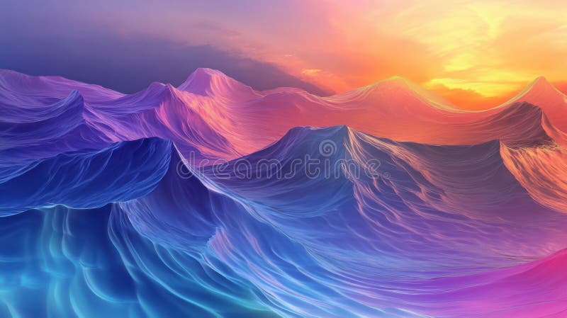 Abstract Waves in Ocean Inspired Colors Stock Illustration ...