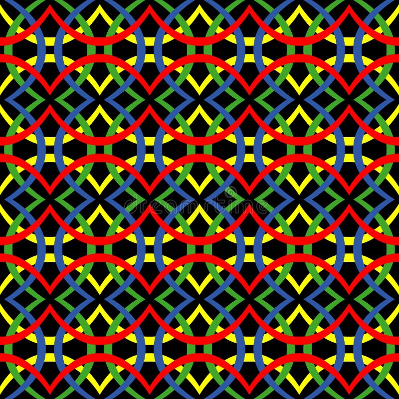 Abstract Waves with Olympic Colors Stock Illustration - Illustration of ...