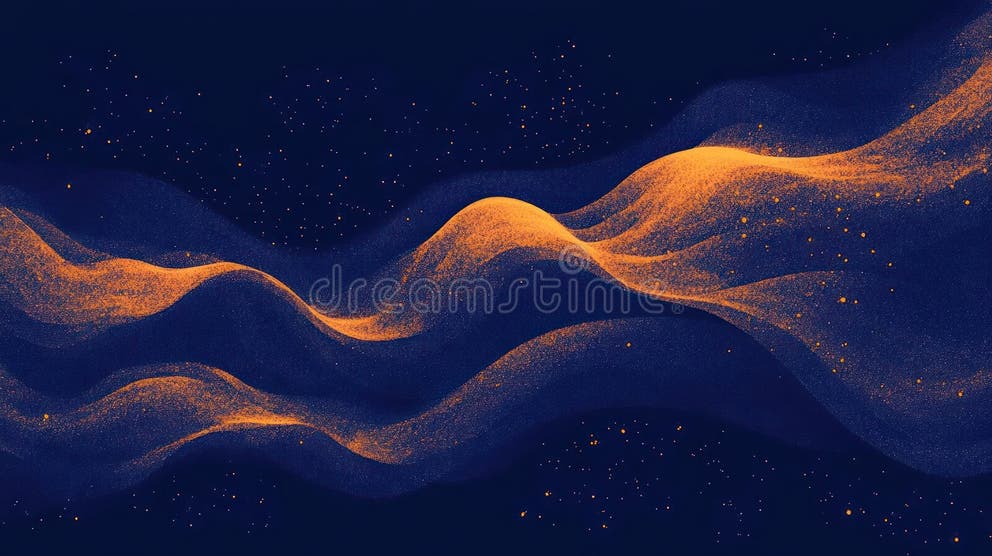 Abstract Waves of Orange and Blue Create a Dynamic Visual Flow, Evoking ...