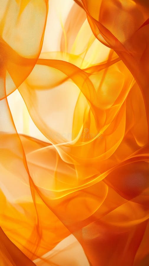 Abstract Waves of Orange Fabric with Light Effects Stock Photo - Image ...
