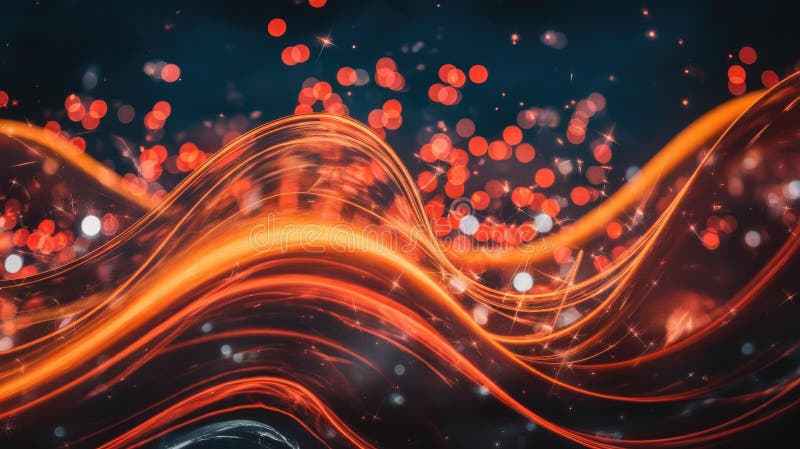 Abstract Waves of Orange and Red Light Create a Dynamic and Vibrant ...
