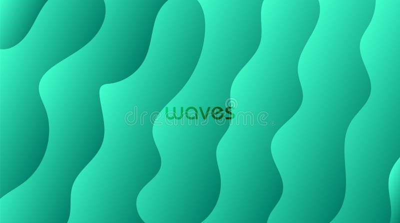 Abstract Waves Paper Cut Background with Cyan for Your Design Stock ...