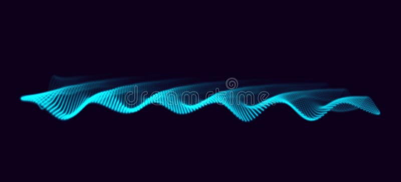 Abstract Waves of Particles Fading Out on Horizon. Stock Vector ...